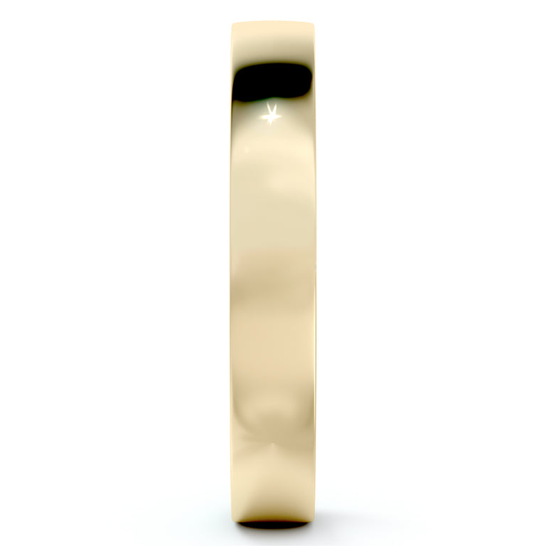18k Yellow Gold Wedding Band Plain Ring Flat Comfort-Fit (3mm)
